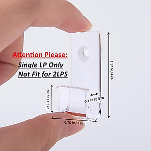 Antilope Vinyl Record Wall Mount Display Shelf, 6 Sets Clear Acrylic Vinyl Record Holder Stand Racks for Album Covers Display and Home Wall Decoration (Screw Mount)