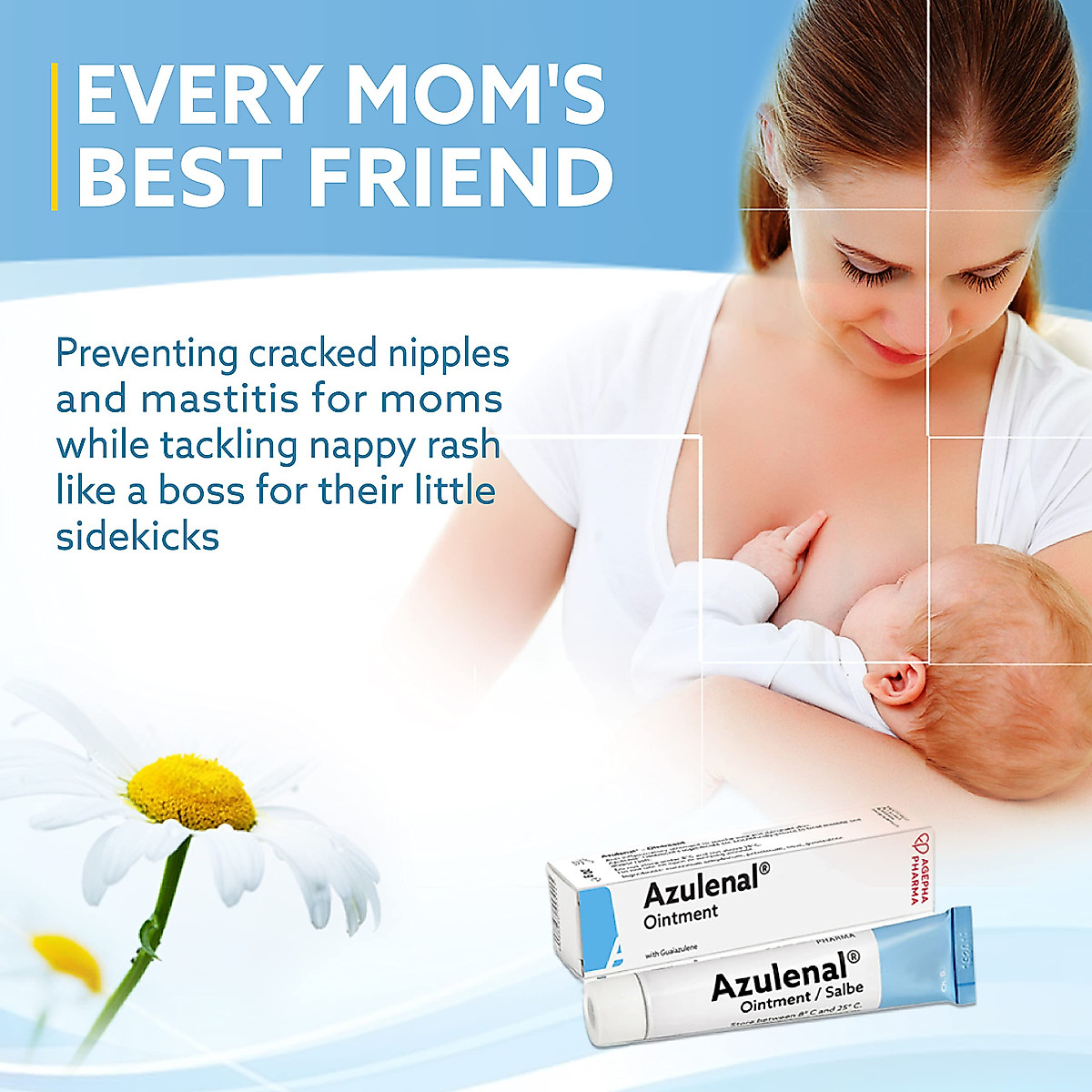 Azulenal Ointment with Guaiazulene | Wound and Healing Ointment for Diaper Rashes, Itches, Cuts, Burns, & Sore Nipples | Suitable for Use for Babies and Nursing Mothers | Made in Europe