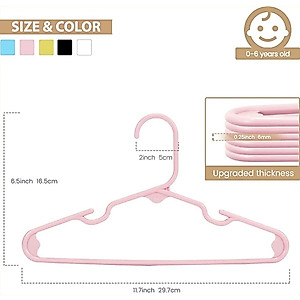 HOUSE DAY Kids Hangers 40 Pack, Premium Baby Hangers for Closet, Slim Plastic Hangers Cute Infant Hangers, Durable Kids Clothes Hanger Toddler Hangers, Childrens Hangers Baby Hangers for Nursery Pink