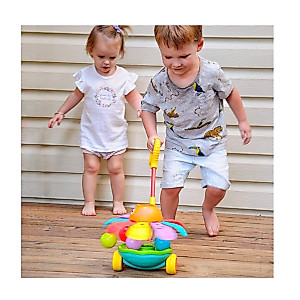 Playgro Baby Toy Push Along Ball Popping Octopus 4086374 for Baby Infant Toddler Children is Encouraging Imagination with STEM/STEAM for a Bright Future - Great Start for A World of Learning