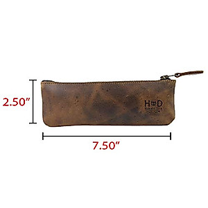 Hide & Drink, Pencil Pouch Handmade from Full Grain Leather - Bourbon Brown