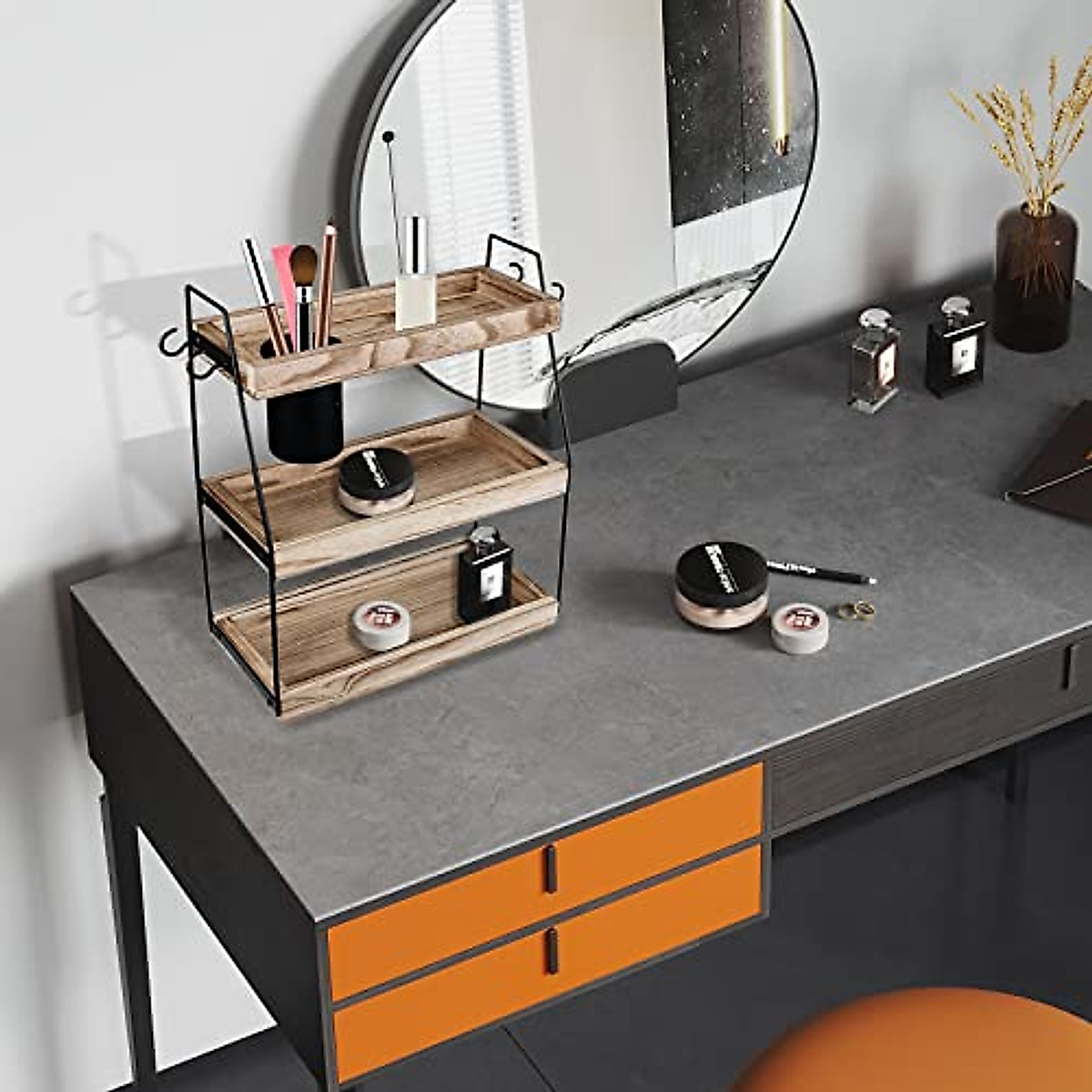 Renminbi-3 Tier Bathroom Organizer countertop,Bathroom Counter Organizers and Storage, countertop Organizer for Bathroom Counter,Kitchen Spice Rack Standing,Bathroom Counter Storage