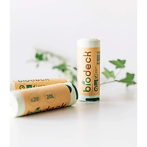 Biodeck Biodegradable and Compostable Waste Bin Liners, 30 Counts, 13.2 Gallon (50L) Compost Bags Kitchen Trash Bags, Certified by TUV Austria Ok Compost