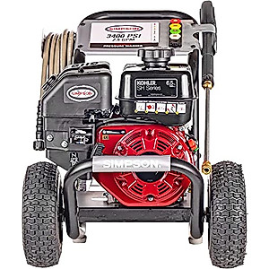 Simpson Cleaning MS61085 MegaShot 3400 PSI Gas Pressure Washer, 2.5 GPM, Kohler SH270, Includes Spray Gun and Extension Wand, 5 QC Nozzle Tips, 5/16-in. x 25-ft. MorFlex Hose, Black