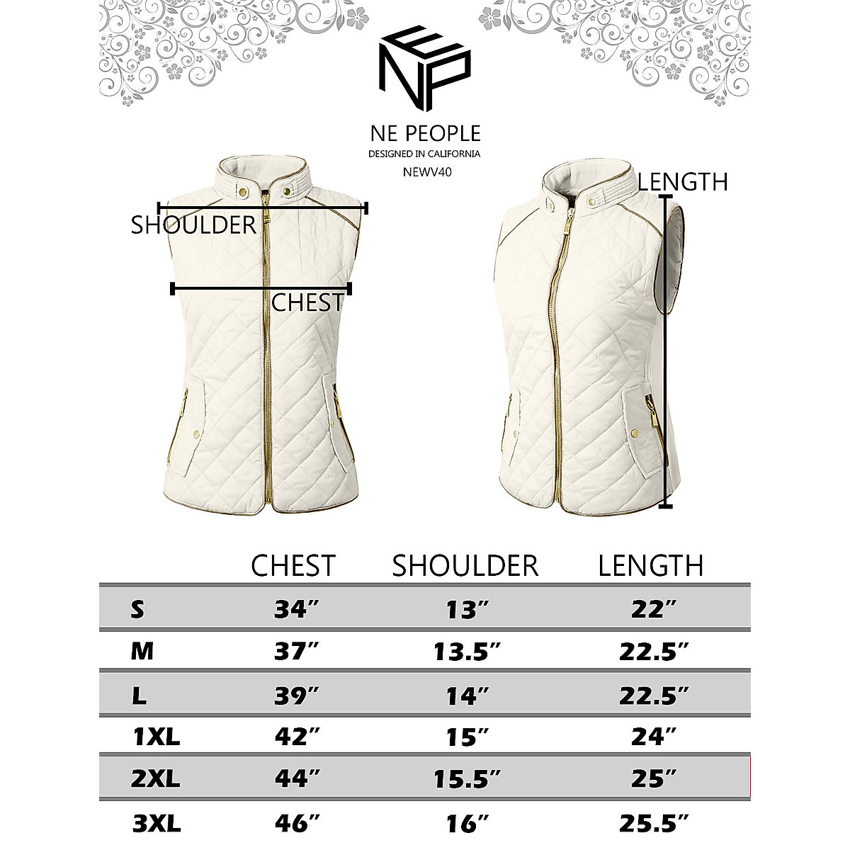 NE PEOPLE Women’s Quilted Vest – Lightweight Sleeveless Full Zip Up Casual Stand Collar Padding Gilet Jacket with Pockets NEWV40 Burgundy S