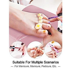 Kalolary Pedicure Foot Rest, Adjustable Height Pedicure Stool Manicure Nail Equipment for Nail Technician Salon Spa (Pink)