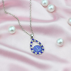 ZPB Sorority Necklace Greek Sorority Paraphernalia Gifts Rhinestone Jewelry 1920 Sisterhood Gift for Finer Women Girls (ZPB Necklace)