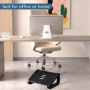 Foot Rest,Foot Rest for Under Desk,Ergonomic Rocking Foot Nursing Stool,Foot Stool with Casters Relieving Pressure for Foot Relaxation & Massage at Home & in The Office Pink