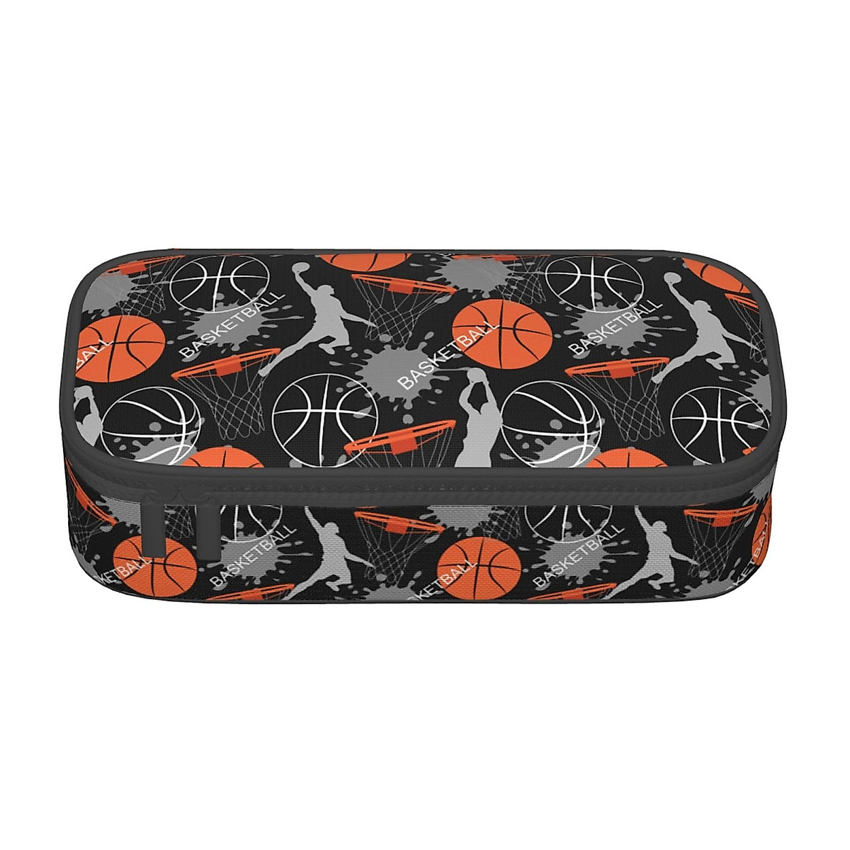 Basketball Fun Sport Ball Pencil Case Big Capacity Storage Pencil Pouch Stationery Bags With Zipper Portable Pen Holder Box Organizer For Boys Girls Teens Student College School Office Supplies