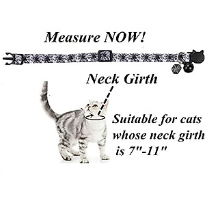 BoomBone Cat Collar Halloween Set of 2, Skull Cat Collar for Small Dogs, Holiday Kitten Collar with Bell