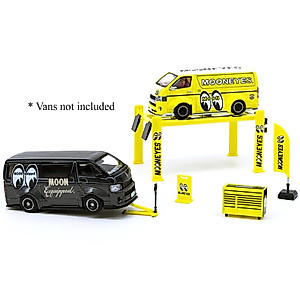 Tarmac Works Mooneyes Garage Tools Set of 5 Pieces with Stickers for 1/64 Model Cars T64A-001-ME