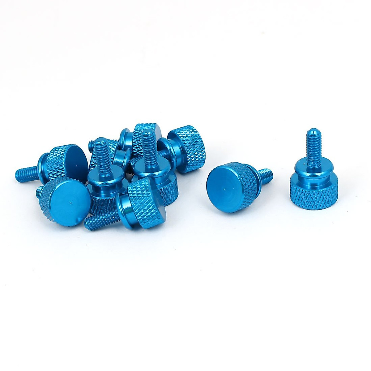 uxcell Computer PC Case M4x10mm Shoulder Type Knurled Thumb Screw Sky Blue 10pcs