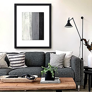 Fun Memories 16x20 Picture Frame Black Wood Poster Frame with Polished Plexiglass, Display Pictures 11x14 with Mat or 16x20 without Mat, Horizontal and Vertical Formats for Wall and Tabletop, 1 Pack