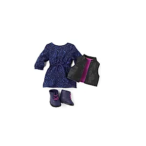 American Girl Truly Me 18-inch Doll #92 with Brown Eyes, Black-Brown Hair with Highlights and Tan Skin in Dress, For Ages 6+