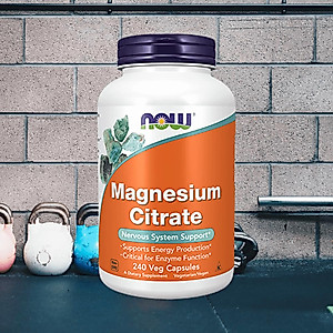 Now Supplements, Magnesium Citrate, Enzyme Function*, Nervous System Support*, 240 Veg Capsules