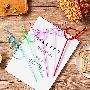 Crazy Straws,24 Pcs Silly Straws for Kids &Adults,Reusable Plastic Loop Curly Crazy Drinking Straws for Classroom Activities Valentines Day Gift Christmas Birthday Wedding Party Supplies Decoration