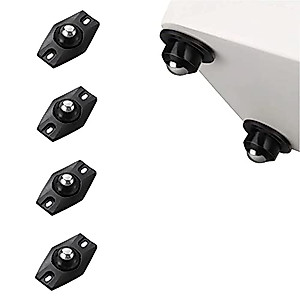 4 PCS Black Mini Self Adhesive Caster Wheels,360°Rotation Self Adhesive Caster Wheels, Stainless Steel Rollers Universal Wheel for Trash Can, Furniture（ with 1 Stainless Steel Rolling Balls）