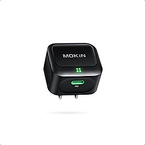 USB C Wall Charger, MOKiN 20W Fast Charger Block, Type C PD Power Delivery Charging Block with Foldable Plug for iPhone 13/13 Mini/13 Pro/13 Pro Max/12, Galaxy, Pixel 4/3, iPad/iPad Mini, and More