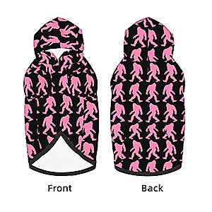 Large Dog Hoodie Pink-Bigf-Oot-Chimpanzee-Gift Pet Clothes Sweater with Hat Soft Cat Outfit Coat Xx-Large