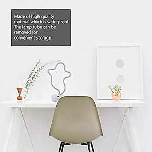 OSALADI 2pcs Halloween Neon Signs Light Ghost Bat Festival Decorative Bedside Lamp LED Table Neon Light for Bedroom Nursery Without Battery (White)