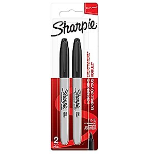 SHARPIE Permanent Markers | Fine Point | Black | 2 Count