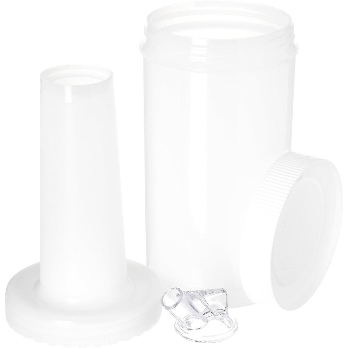 Carlisle FoodService Products Stor N' Pour Complete Quart Set Neck, Container, Cap, And Spout for Bar, Kitchen, And Restaurants, Plastic, 1 Quart, White, (Pack of 12)