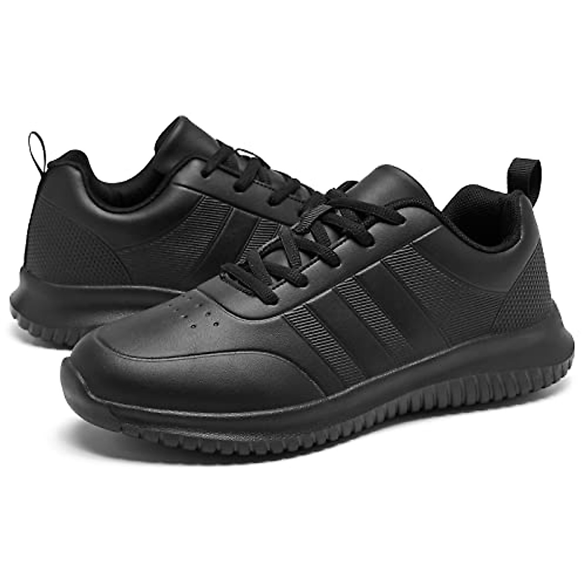 ENLEN&BENNA Food Service Shoes Slip Resistant Shoes for Women Nursing Shoes Comfortable Lightweight Non Slip Work Shoes for Women Black Size 8.5