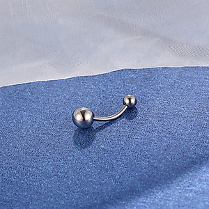 G23 Solid Titanium Belly Button Rings for Women Men Navel Rings Barbell Body Piercing Rings Jewelry