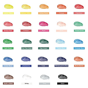 Acrylic Paint Set Non Toxic 24 Vibrant Colors Acrylic Paint No Fading Rich Pigment for Kids Adults Artists Canvas Crafts Wood Painting