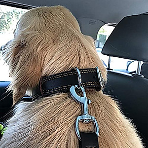 DAIHAQIKO Dog Collar，Leather Dog Collar Classic Heavy Duty Dog Collar Genuine Leather Collar, Soft and Durable for Small, Medium, Large, Extra Large Breed Dogs