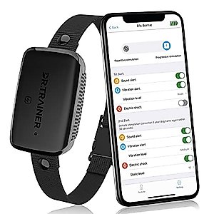 Dr.Trainer Dog Barking Shock Collar with APP Control, Waterproof Bark Collar with Custom Auto Intelligent Progressive Mode, Safe and Humane Rechargeable No Bark Collar for Small Medium Large Dogs