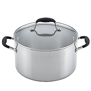 Anolon Advanced Triply Stainless Steel Cookware Pots and Pans Set, 10 Piece, Onyx