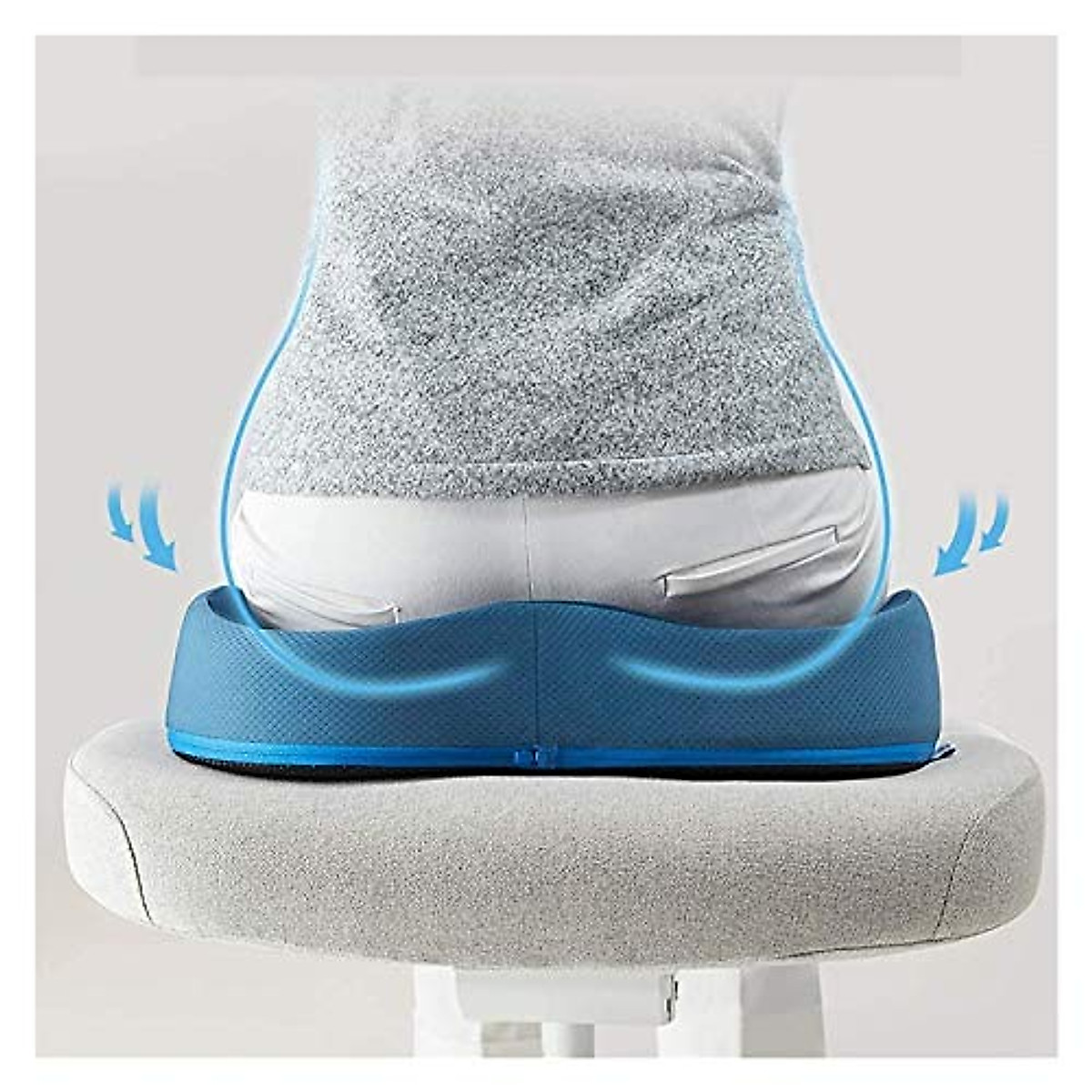 HHWKSJ Memory Foam Seat Cushion and Lumbar Back Cushion Combo - Gel Infused and Ventilated - Ergonomic Design for Coccyx and Tailbone - for Office Chairs and Car Seats
