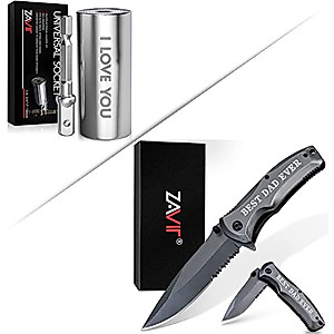 Gifts for Him Husband Men,Christmas Stocking Stuffers,Universal Socket"I LOVE YOU",Fathers Day Unique Gifts for Dad,"BEST DAD EVER"Pocket Knife