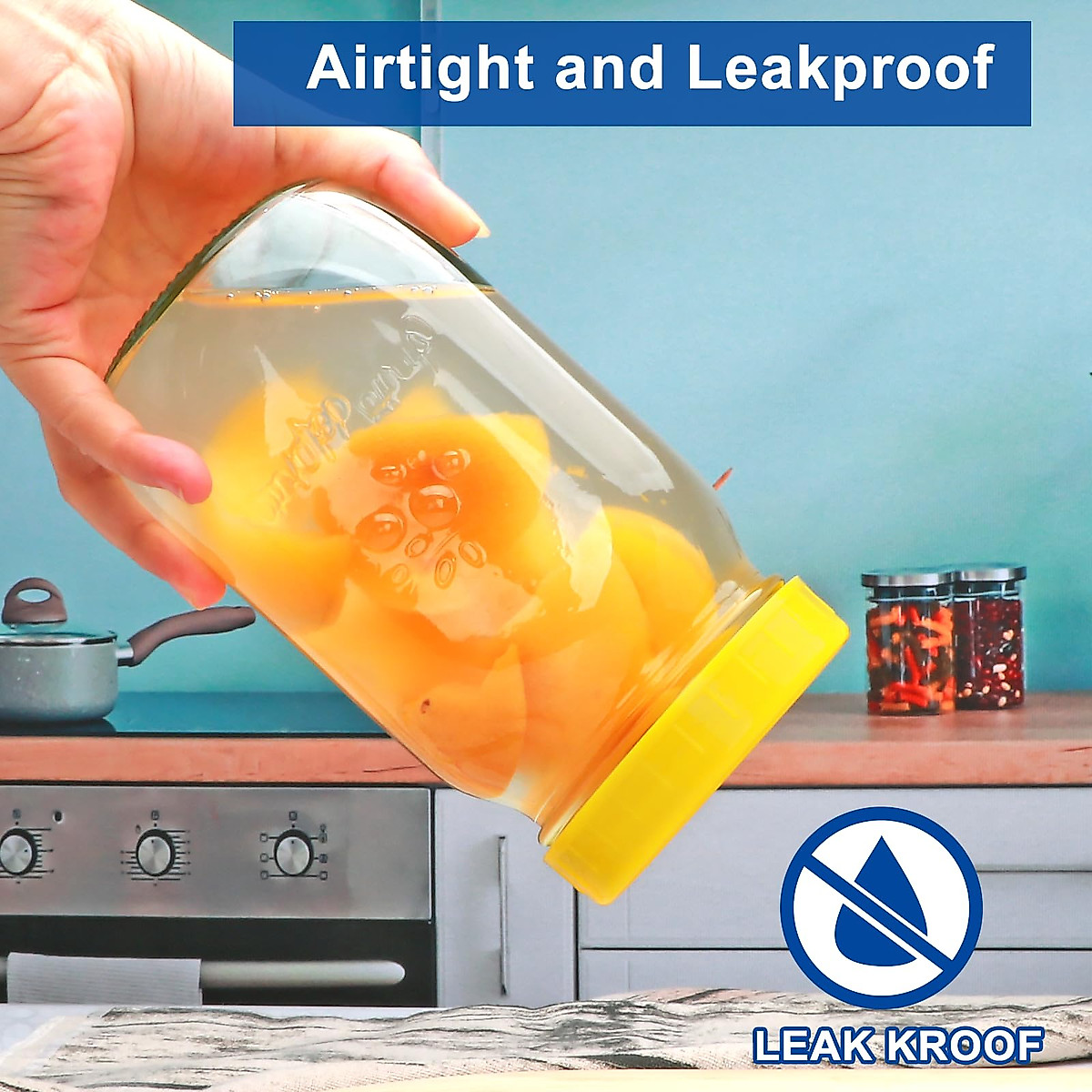 Brajttt Mouth Mason Jars 9 Pack Glass Jars with Lid and Bands,32 oz Large Mason Jars for Food Storage,Pickling,Dry Food,Snacks,Candies,Jam,Honey,Jelly