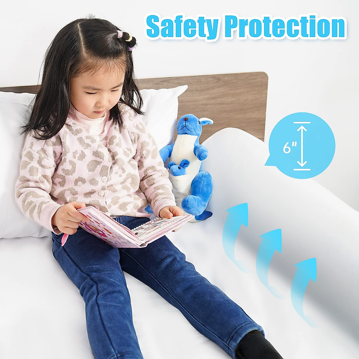 NiHome Inflatable Bed Rails for Toddlers 2PCS with Pump Waterproof Pad Non-Slip Bed Rail for Toddlers Portable Travel Bed Rail for King Queen Full Twin Bed Safety Gard for Kids Adults Elderly (Gray)