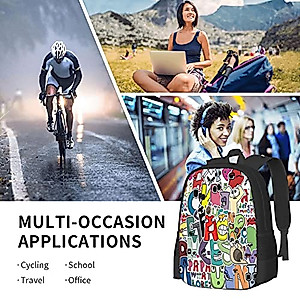 FNASFIA Alphabet Lore 3 Piece Backpack Set, Cartoon Alphabet Backpack Pencil Case Lunch Bag Casual Backpack Combo Unisex