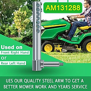 Yoursme AM131288 AM131289 Front and Rear Mower Deck Gage Wheel Arm for John Deere Mower Decks 48C 54C and 62C Diameter 1”