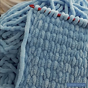 2 Pcs - Soft and Bulky Velvet Yarn for Knitting Thick & Quick | 2x100g Yarn Crochet and Knitting Assorted Yarn Baby Velvet Bulk for Adults and Kids (Baby Blue)