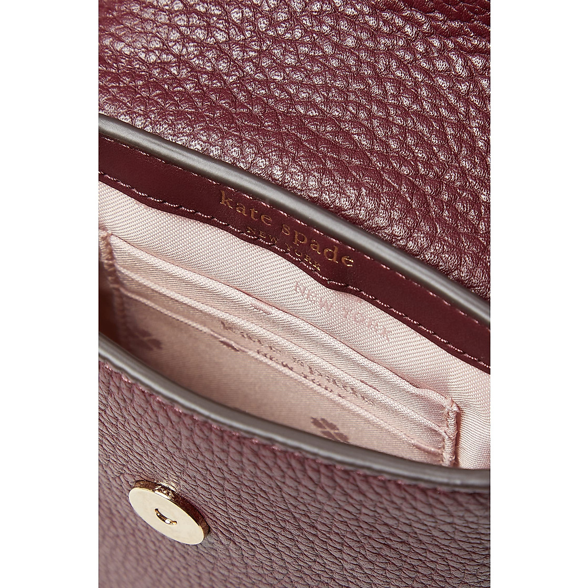 kate spade new york Veronica Pebbled Leather North/South Crossbody Grenache One Size