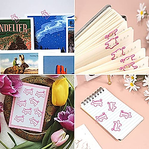 RAYNAG 50 Pieces Cute Pig Shaped Small Paper Clips Bookmark Clips for Office School Home ,Pink