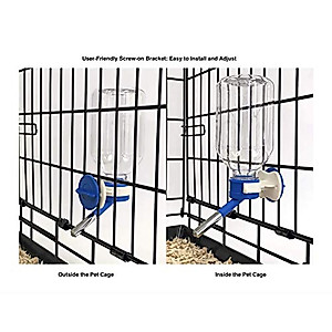 Choco Nose Patented No-Drip Water Bottle/Feeder for Guinea Pigs/Hamsters/Bunnies/Ferrets/Other Small Pets, Critters and Animals -for Cages, Crates or Wall Mount. 10.2 oz. Nozzle 10mm, Blue (C128)