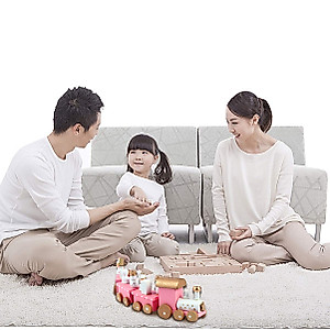 NUOBESTY Christmas Wooden Trains Christmas Decorations 4 Sections of Christmas Train Children's Holiday Birthday, Mini