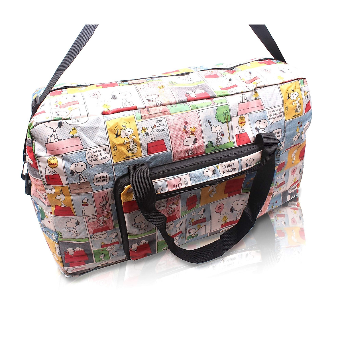 White Dog Foldable Easy-to-carry Travel Bag for airplanes with adjustable strap - Random Color