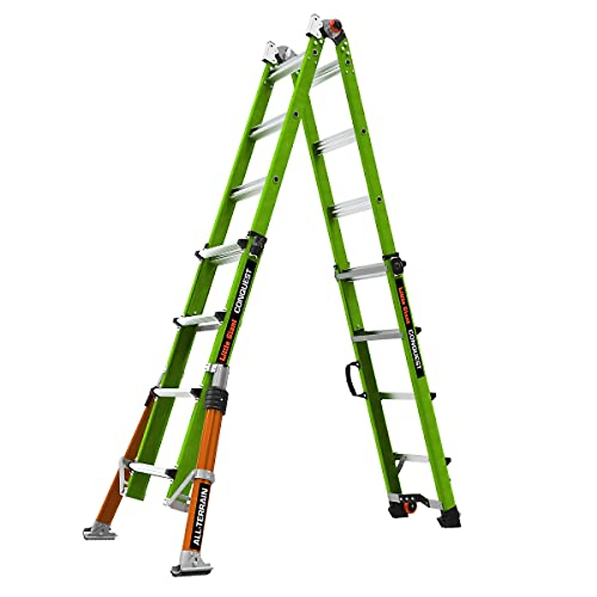 Little Giant Ladder Systems Conquest 2.0 All-Terrain, M17, 17ft, Multi-Position Ladder with Adjustable Outriggers, Fiberglass, Type 1A, 300 lbs Weight Rating, (17107-001)
