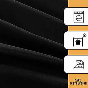 Obstal 2 Pack Black Tablecloth Fitted Table Clothes for 6 Foot Rectangle Tables - Water Resistant Washable Fabric Polyester Rectangle Table Cover for Outdoor/Indoor Uses（72L x 30W x 30H Inches, Black）
