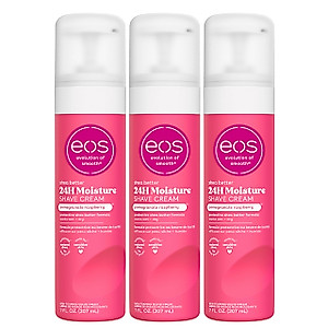 eos Shea Better Shaving Cream for Women- Pomegranate Raspberry, 24-Hour Hydration, Skin Care & Lotion with Shea Butter, 7 fl oz, 3-Pack