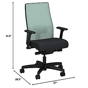 HON Ignition 2.0 Ergonomic Office Chair Mesh Back Computer Desk Chair - Synchro-Tilt Recline, Lumbar Support, Swivel Wheels, Comfortable for Long Hours in Home Office & Task Work, Executive - Grey