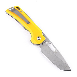 JEABROTHER outdoor folding pocket knife, with 2.6 inch 14C28N blade, G10 handle, steel clip, EDC overturning utility knife, used for hunting, camping, hiking and fishing