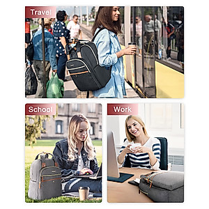 BAGSMART Travel Backpack for Women, 15.6 Inch Laptop Backpack, Teacher Backpack with USB Charging Hole, Casual Daypack College School Bookbags, Large Capacity Computer Backpacks for Business, Black